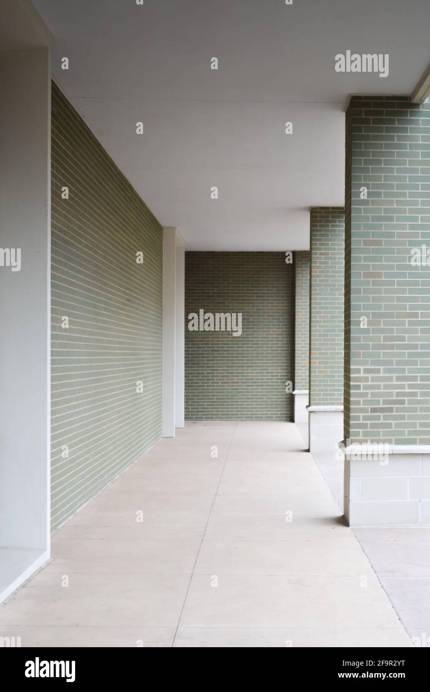 Brick Building Receding into Background Stock Photo - Alamy