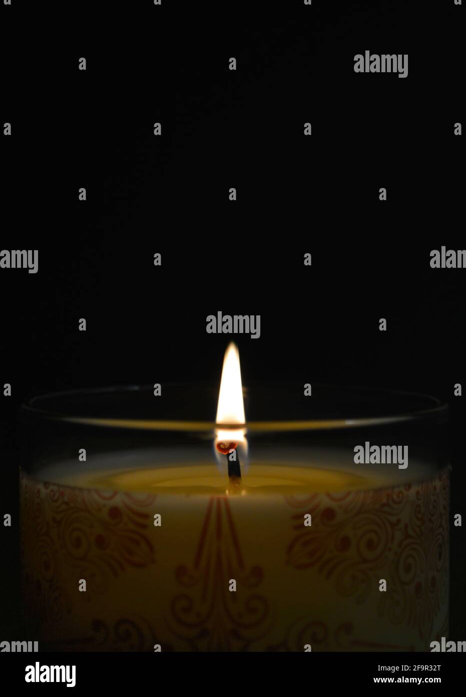 Candle Flame on Black Background Stock Photo - Alamy