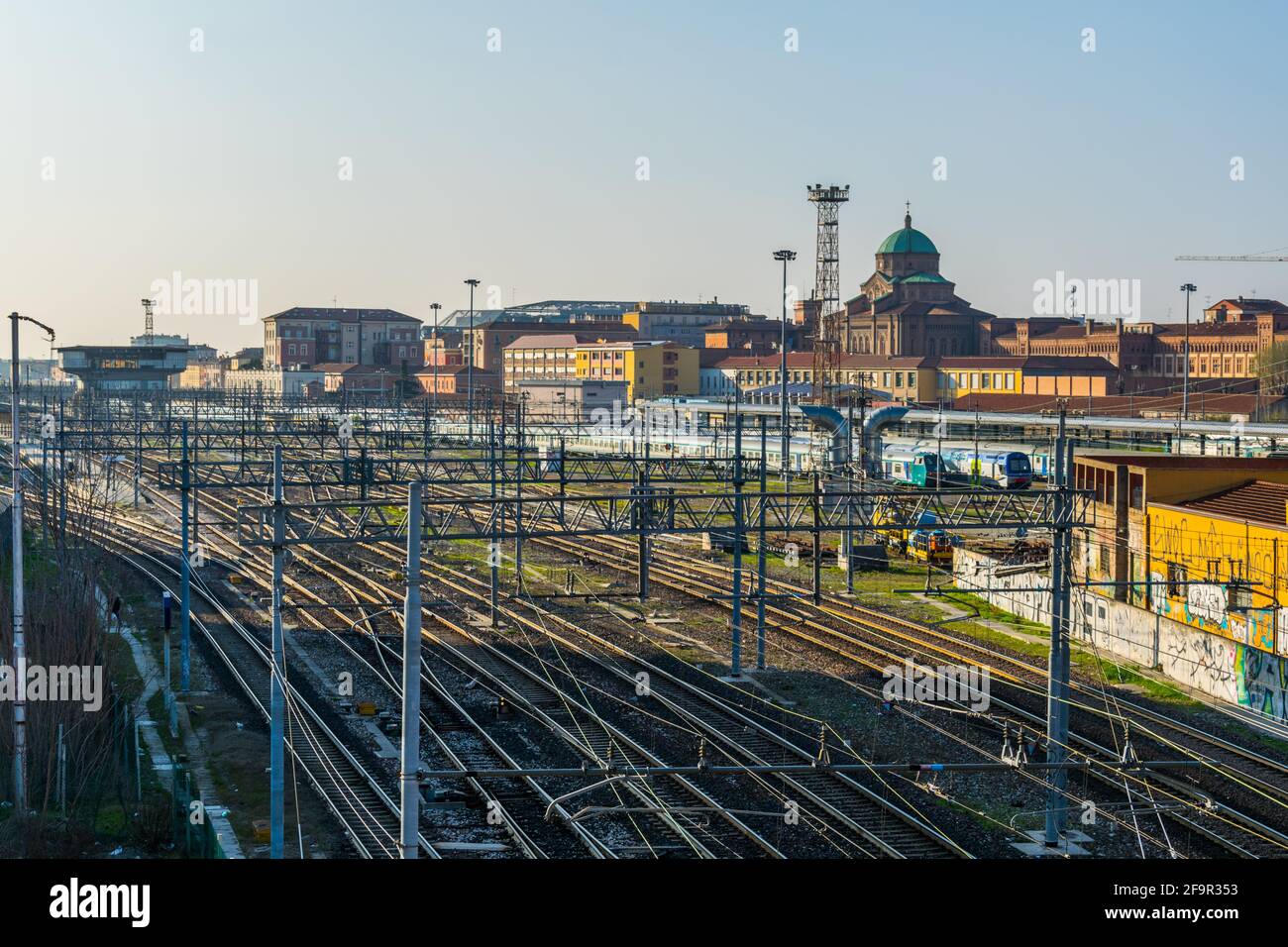 aerial view of bologna centrale train station in italy Stock Photo - Alamy
