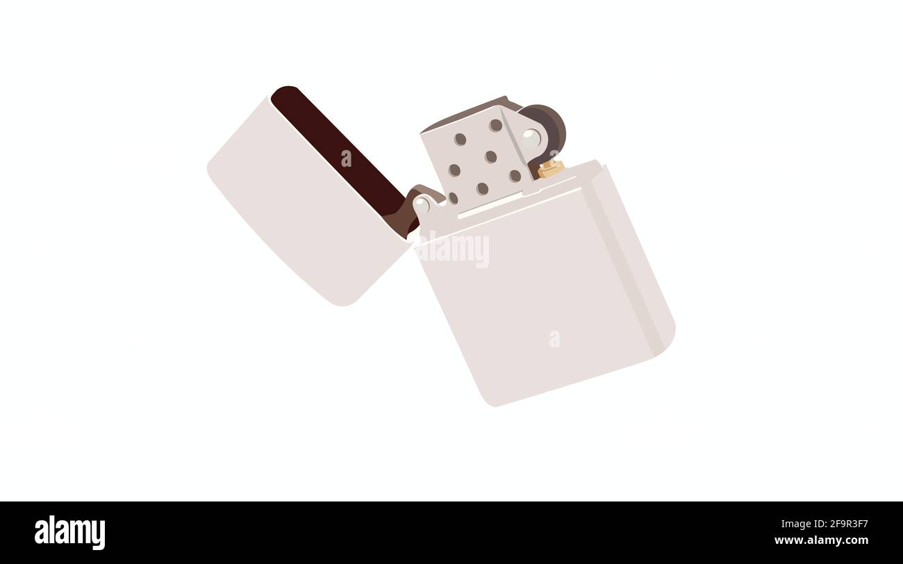 Lighter. Vector isolated illustration of a metal lighter Stock Vector ...