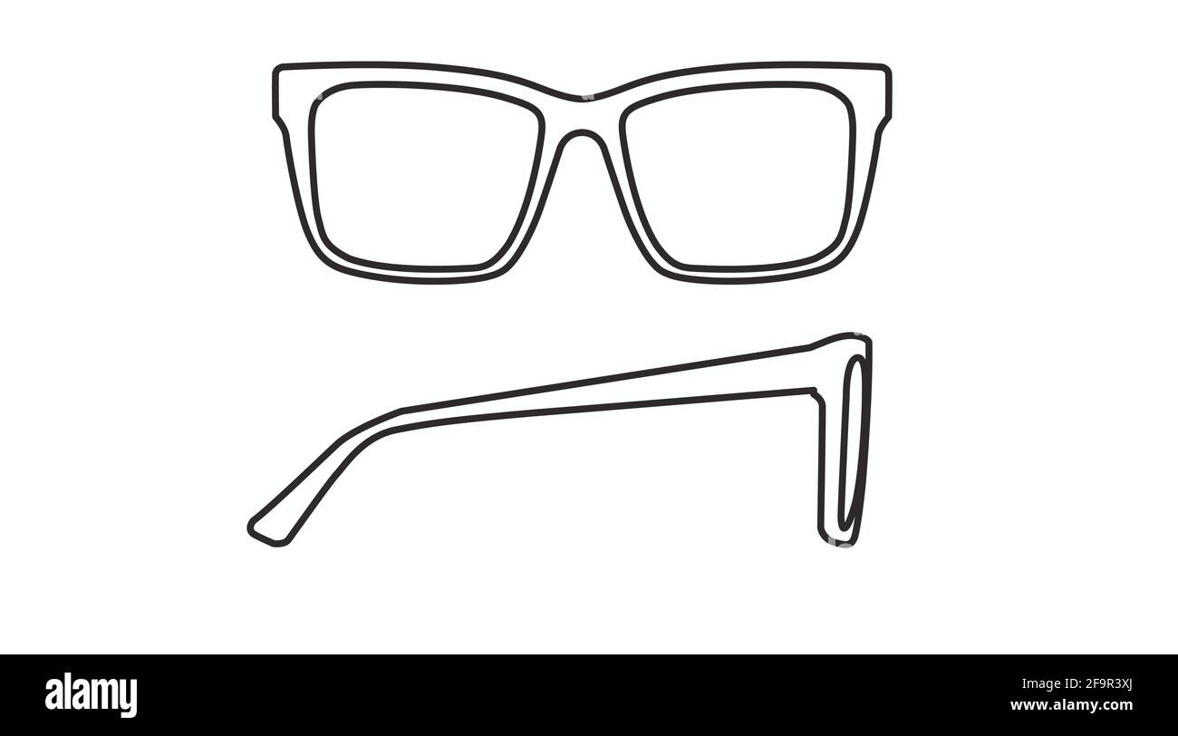 Vector isolated Illustration of a Glasses Frame. Black glasses Frame ...