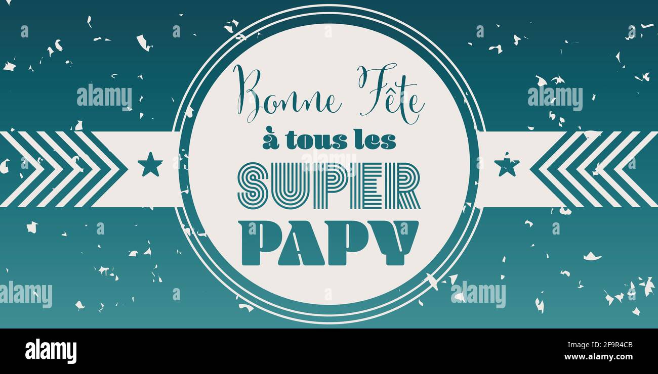 french grandfathers day card banner large illustration Stock Photo - Alamy