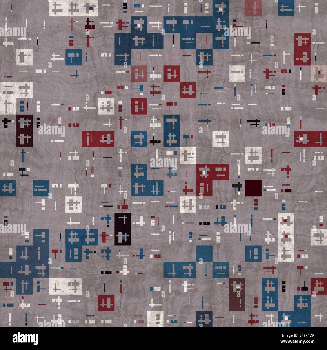 Seamless red white and blue textured retro pattern Stock Photo - Alamy