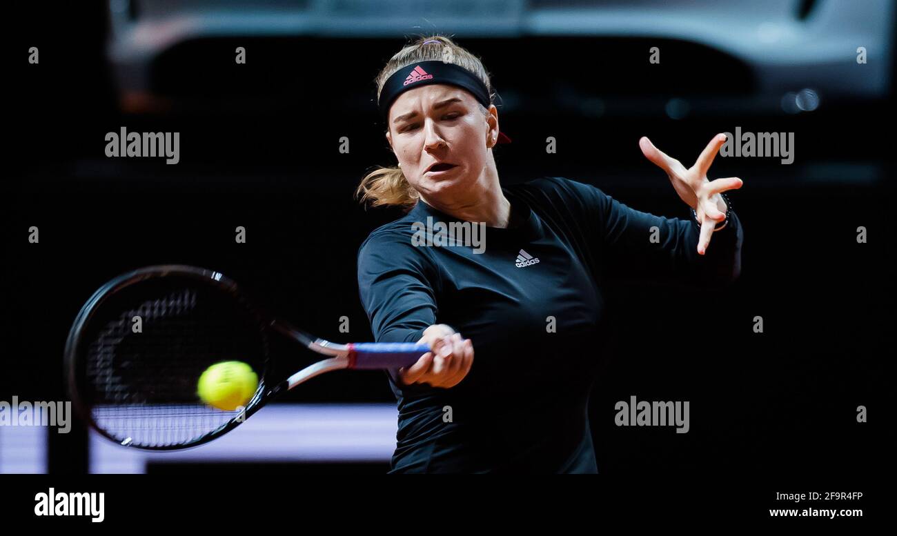 Karolina Muchova of the Czech Republic in action during her first round ...