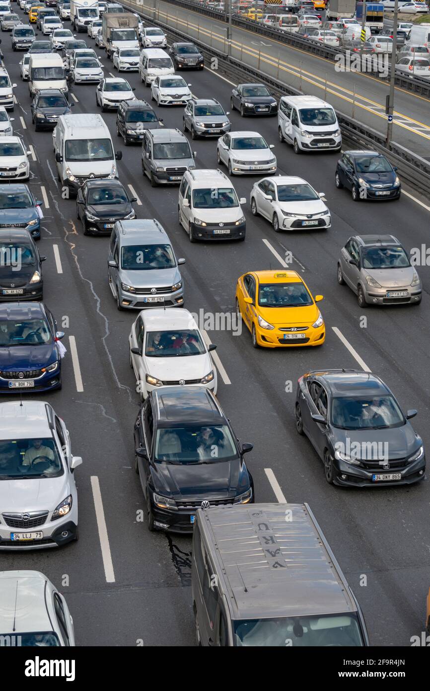 Heavy Istanbul Traffic in Turkey Stock Photo - Alamy