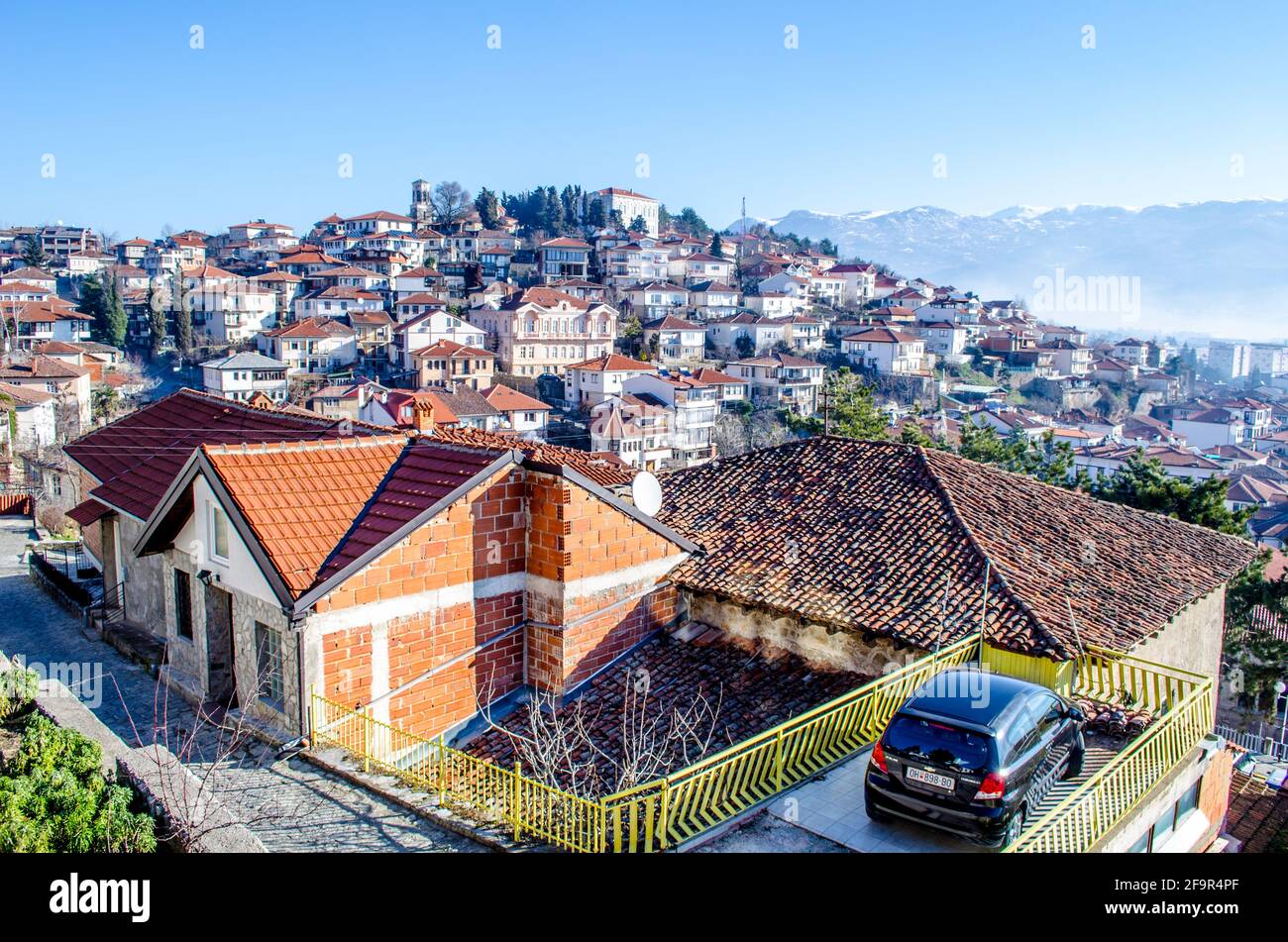 aerial view of macedonian top holiday destination ohrid, which belongs ...