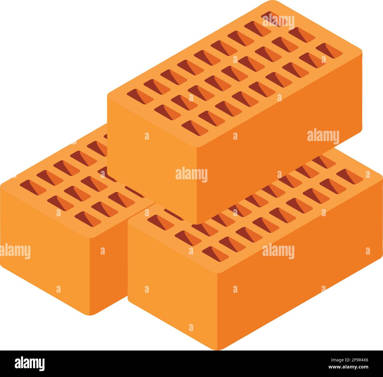 Red brick icon. Isometric illustration of red brick vector icon for web ...