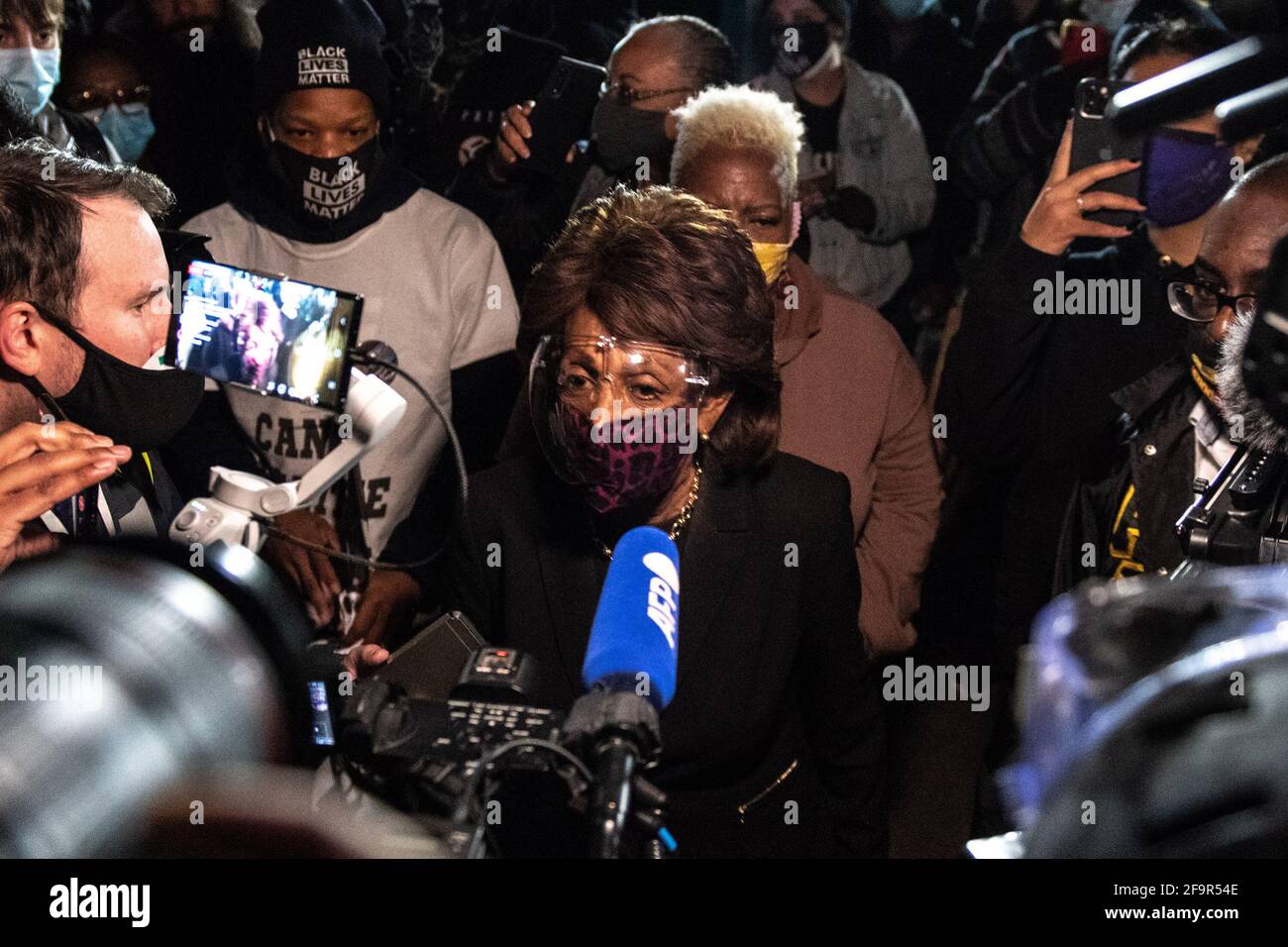 Congresswoman Maxine Waters speaks outside of the Brooklyn Center ...
