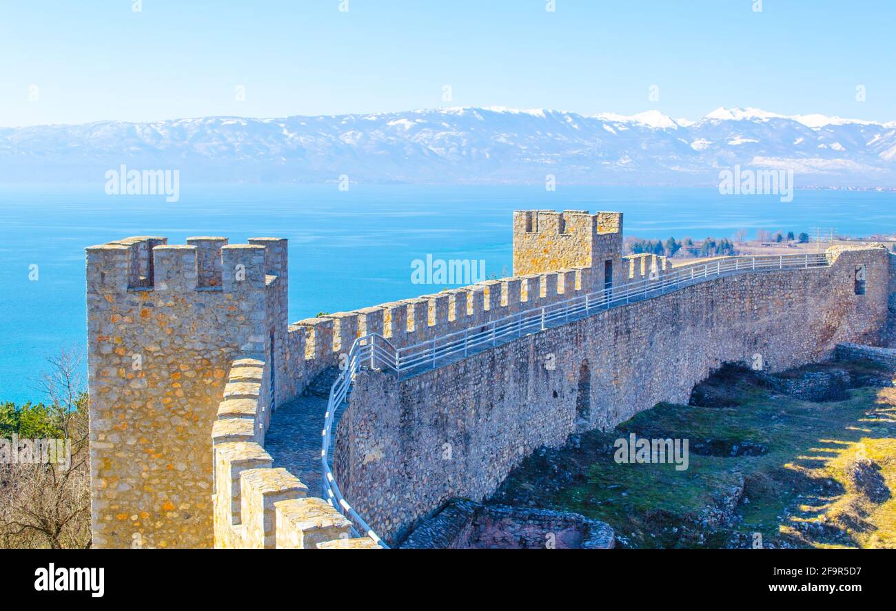 fortress of tzar samuel is nowadays in ruins. the only maintained part ...
