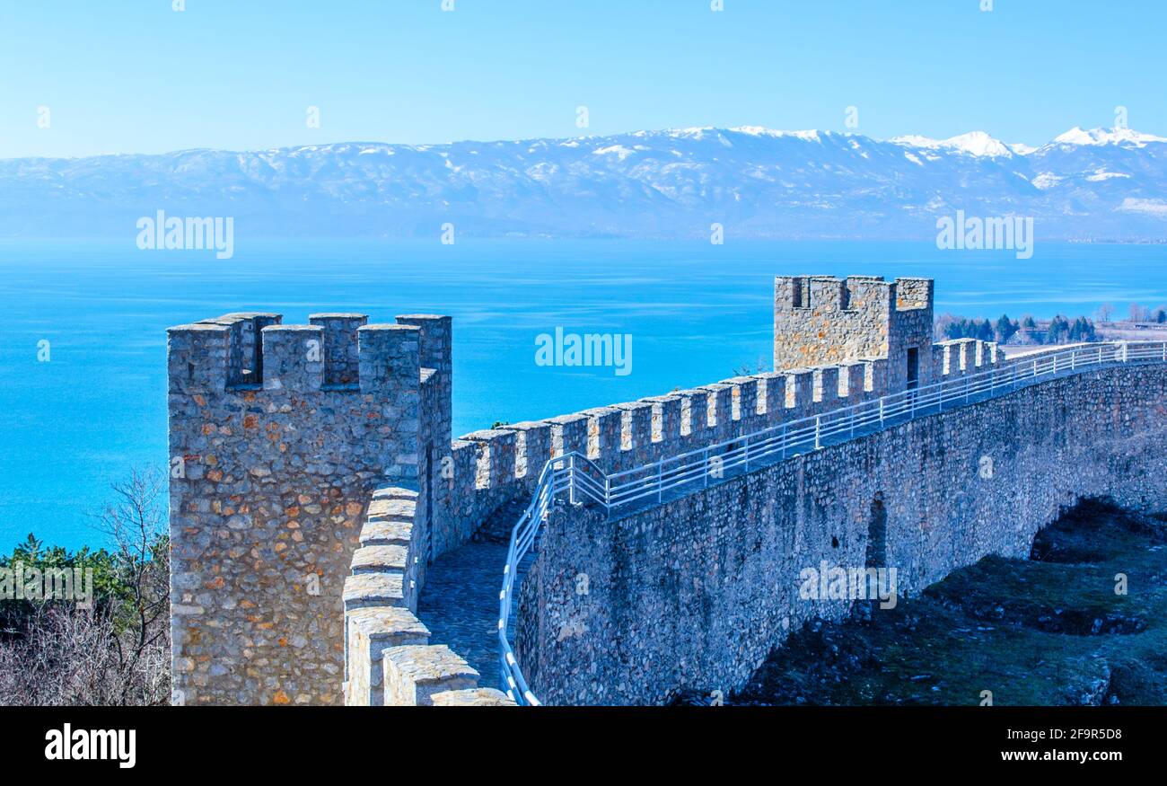 fortress of tzar samuel is nowadays in ruins. the only maintained part ...
