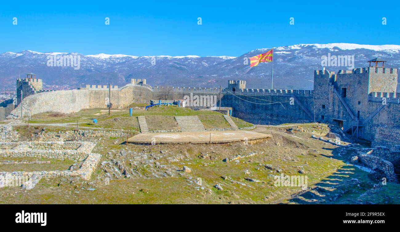 fortress of tzar samuel is nowadays in ruins. the only maintained part ...
