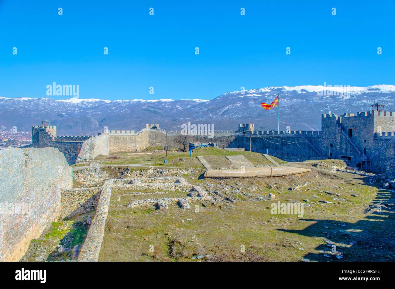 fortress of tzar samuel is nowadays in ruins. the only maintained part ...