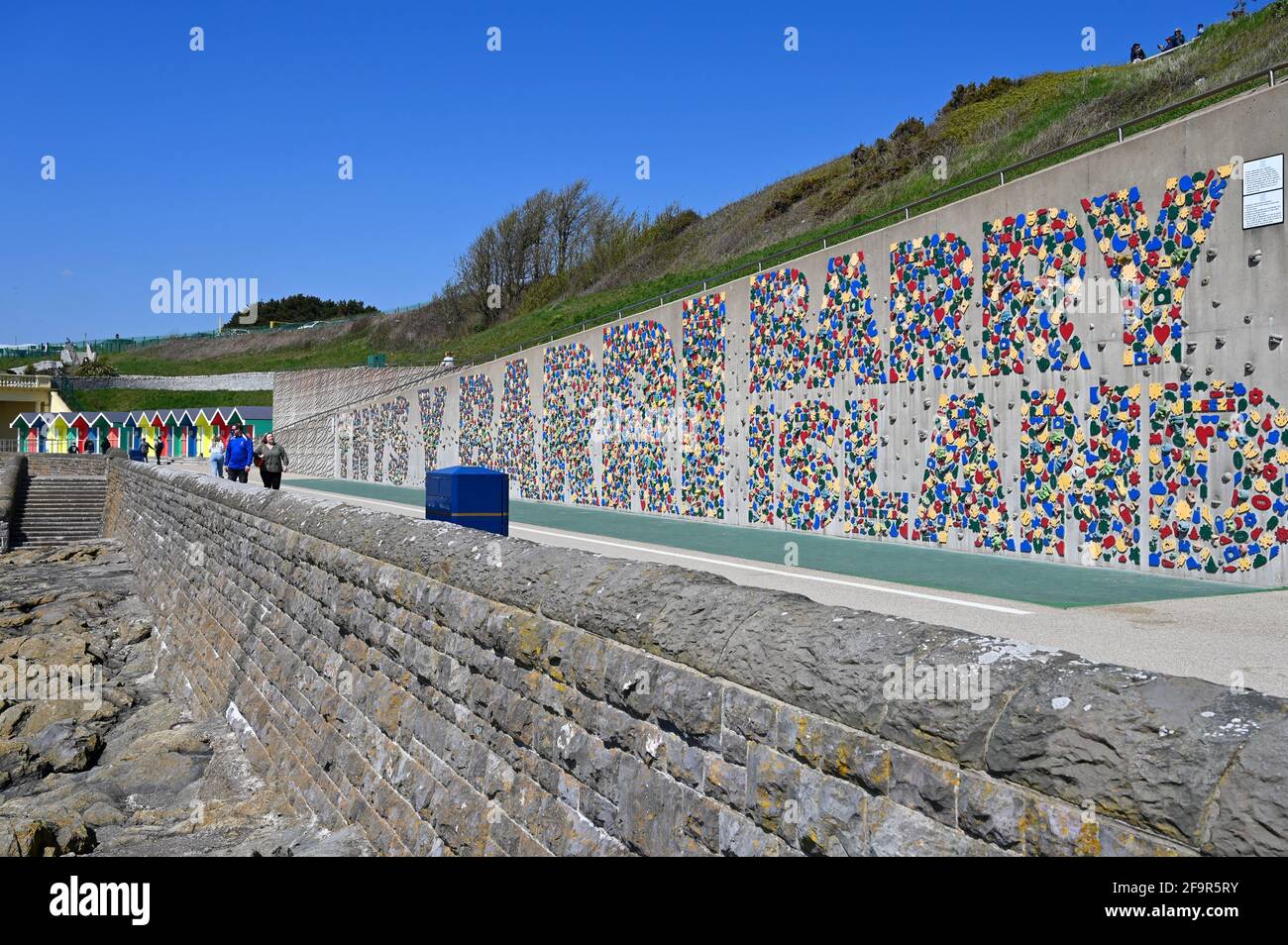 Barry Island, Wales, UK - April 17, 2021: Barry is a vibrant coastal ...