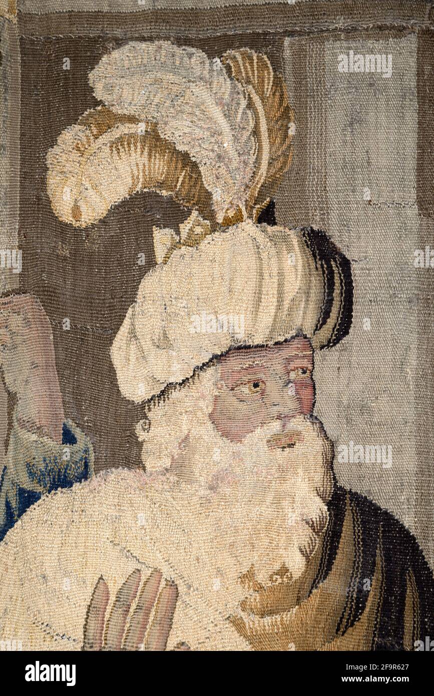 Portrait of King Aladine of Jerusalem wearing Feather Turban based on ...