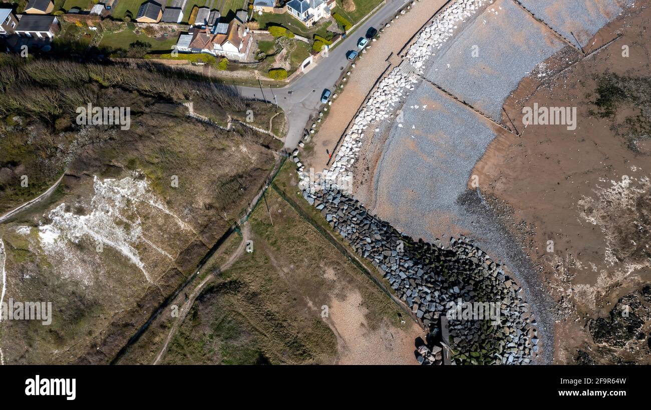 Aerial view of Oldstairs Bay, Kingsdown, Kent Stock Photo - Alamy