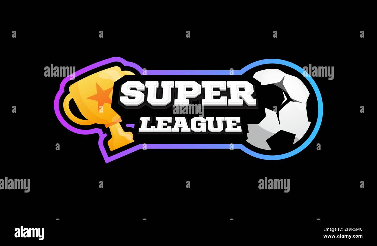 Soccer super League emblem. Vector sport european football or soccer ...