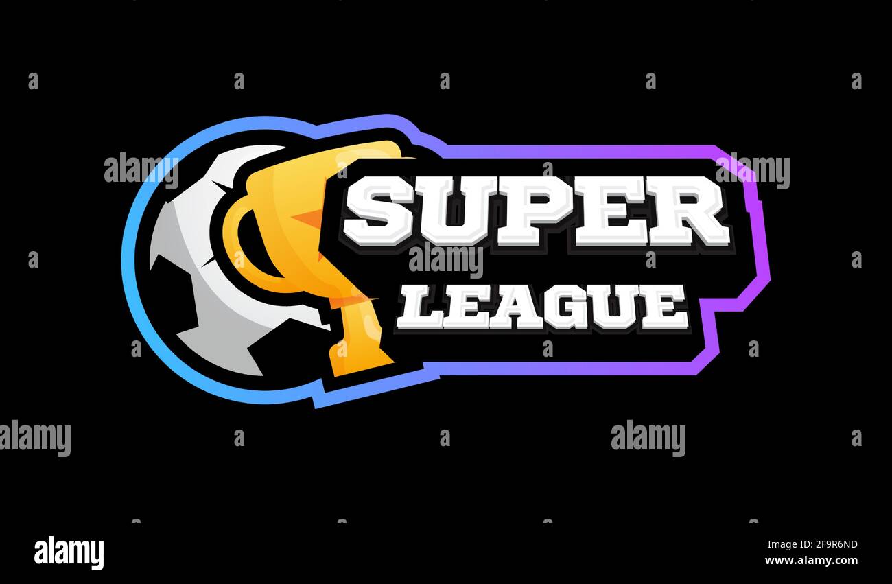 Soccer super League emblem. Vector sport european football or soccer ...