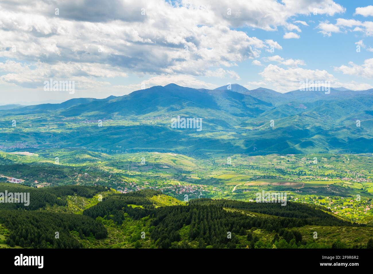 aerial view of a mountainous landscape in macedonia view from the top ...
