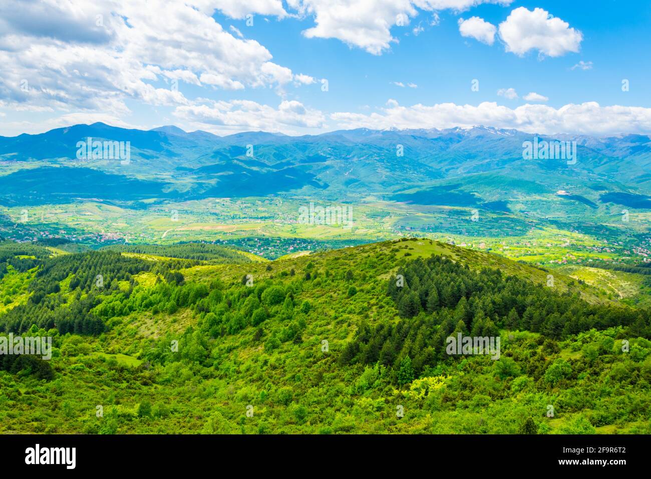 aerial view of a mountainous landscape in macedonia view from the top ...