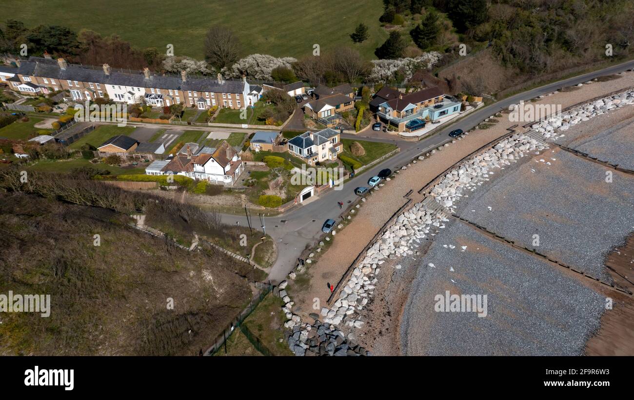 Aerial view of Oldstairs Bay, Kingsdown, Kent Stock Photo - Alamy