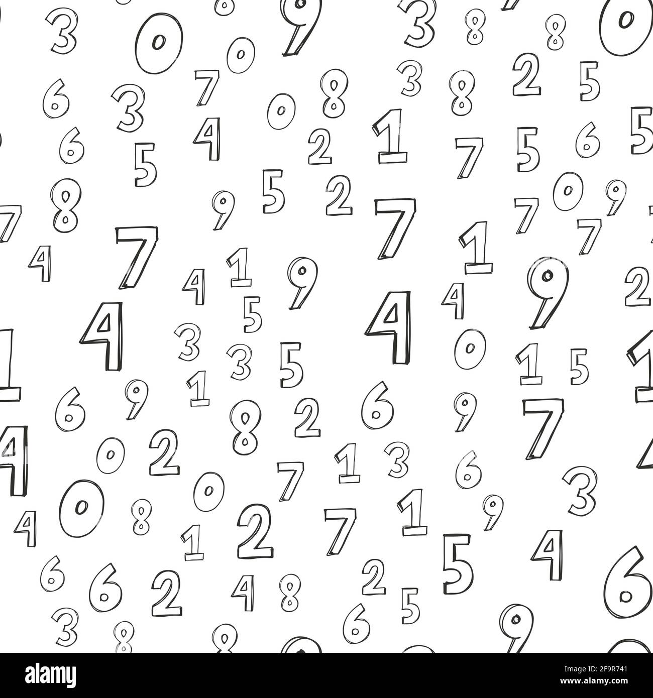 Numbers. Seamless vector wallpaper hand draw Stock Vector Image & Art ...