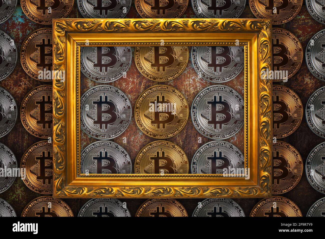 Digital currency concept of NFT. Non fungible tokens crypto art. Paying ...