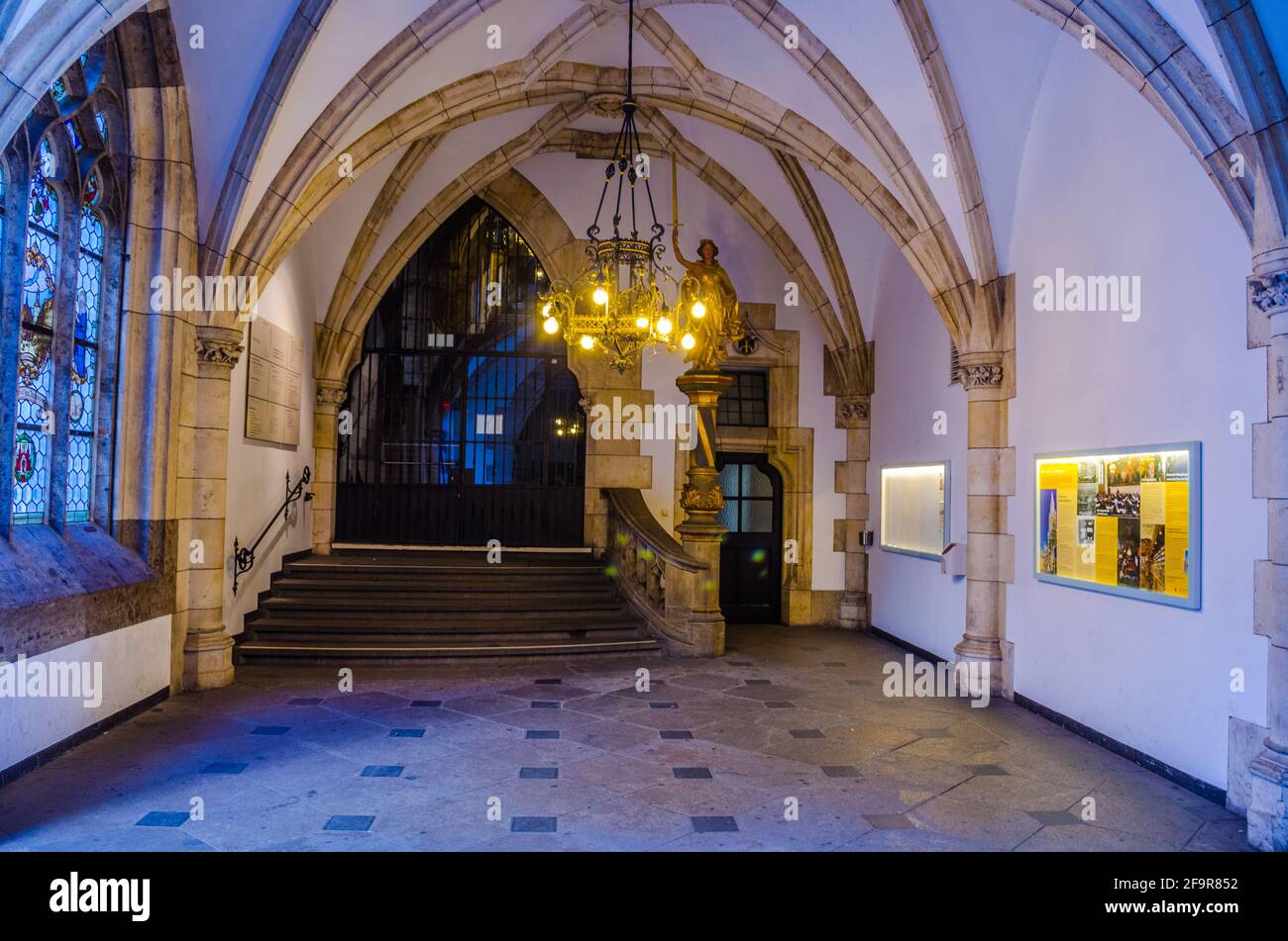 Interior of historical New Town Hall (Neues Rathaus) in Munich Stock ...
