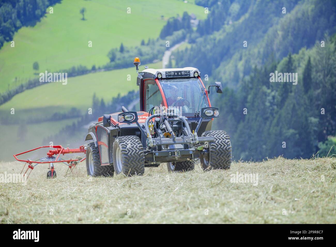 LOGARSKA DOLINA, SLOVENIA - Jun 16, 2018: Different types of rakes for ...