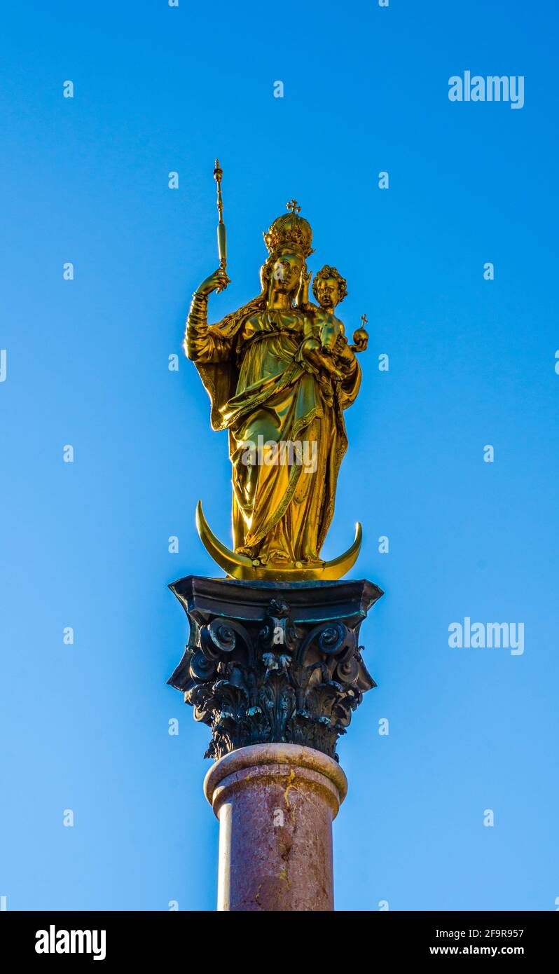 Marian statue on marienplatz hi-res stock photography and images - Alamy