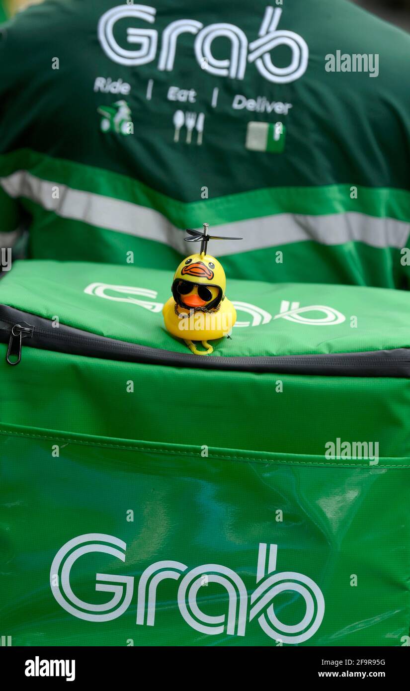 Bangkok, Thailand. 20th Apr, 2021. A close up of an inflatable yellow ...