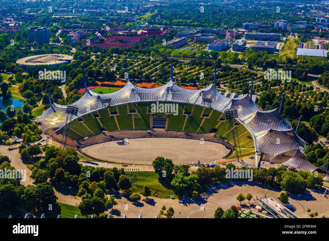 aerial view of olympic stadium in munich Stock Photo - Alamy