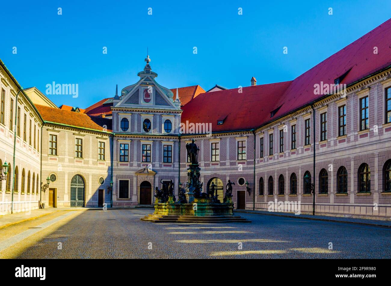 Munich, Germany - octagonal yard called Fountain Courtyard (Brunnenhof ...