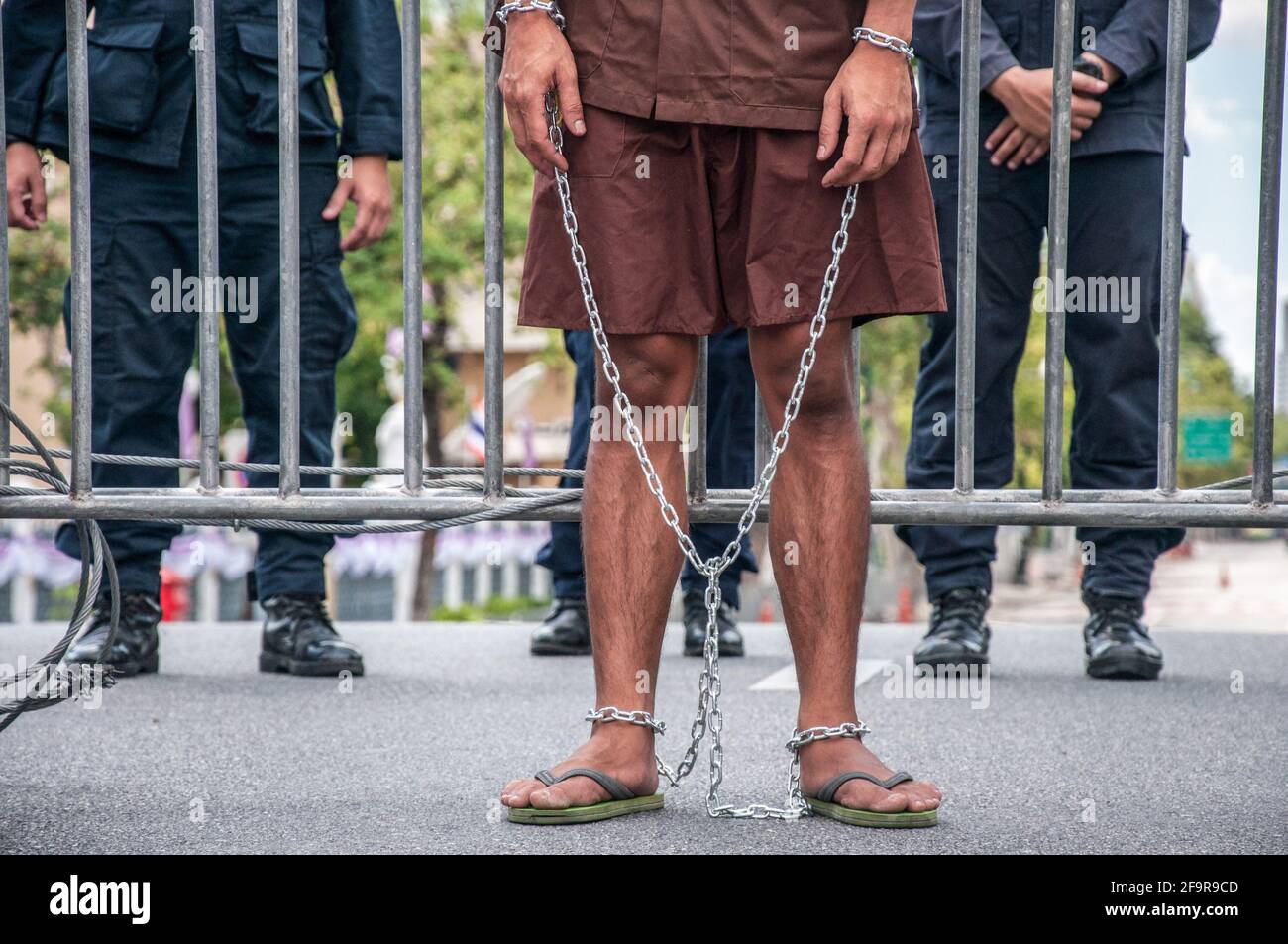 Prisoners Walking In Chains