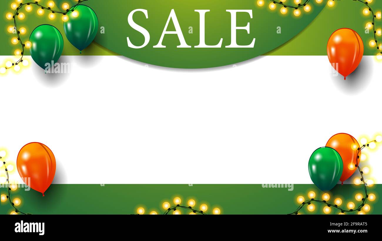 Green template for discount banner with place for your text Stock Photo ...