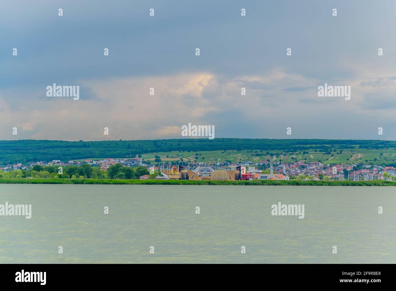 Morbisch am see viewed from neusiedler see, Austria. The city is famous ...