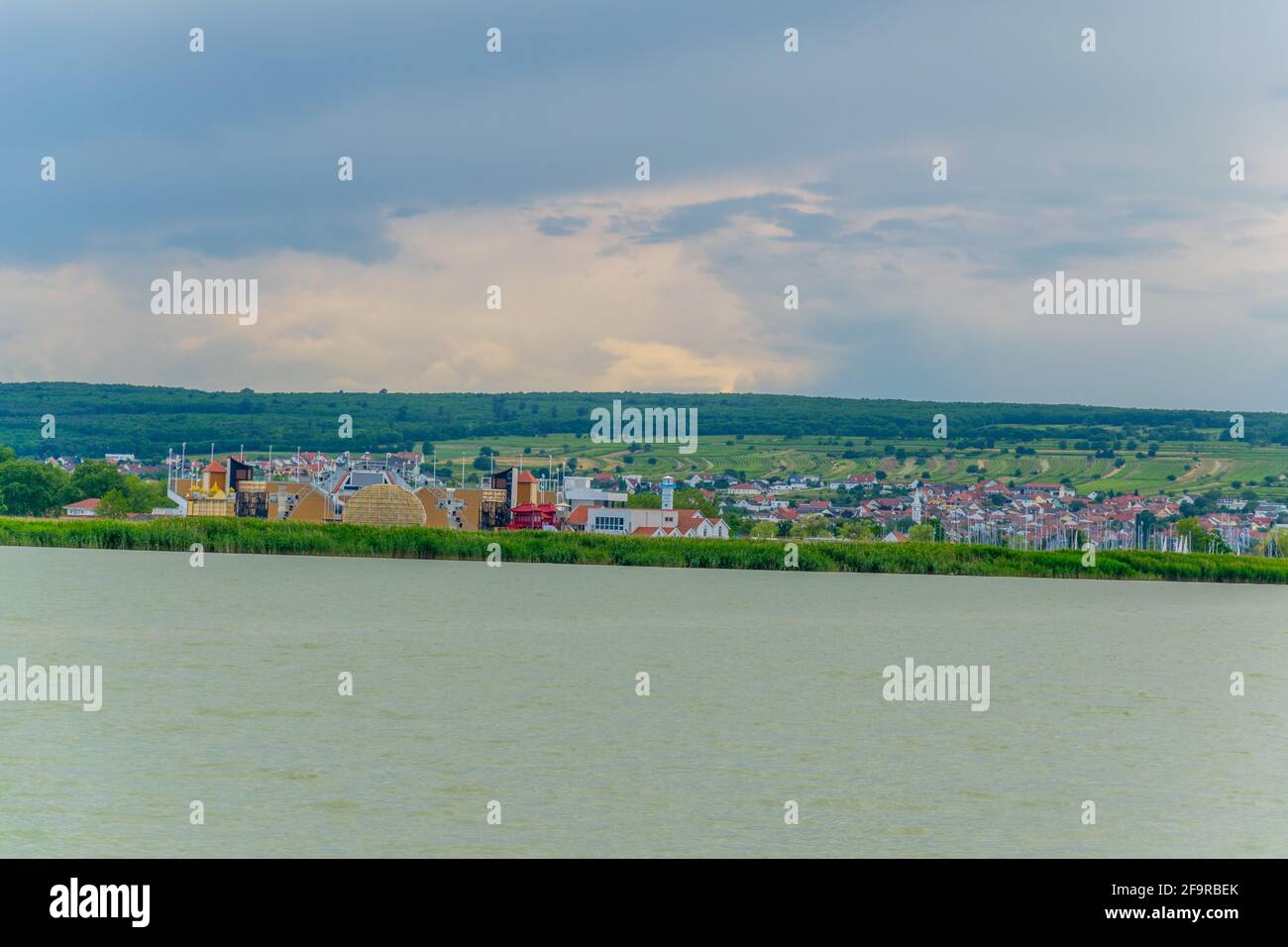 Morbisch am see viewed from neusiedler see, Austria. The city is famous ...