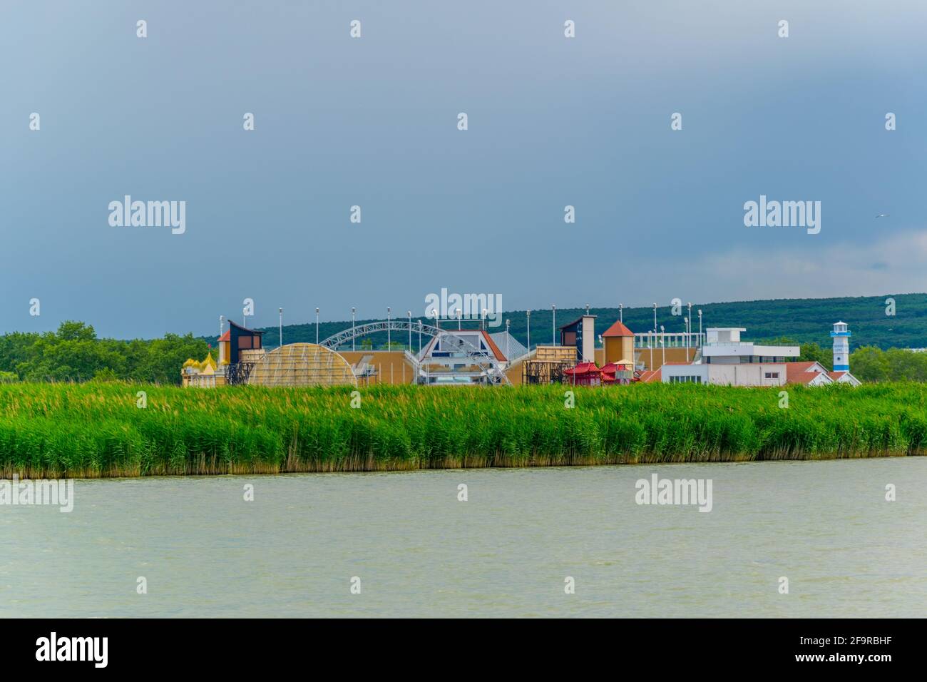 Morbisch am see viewed from neusiedler see, Austria. The city is famous ...
