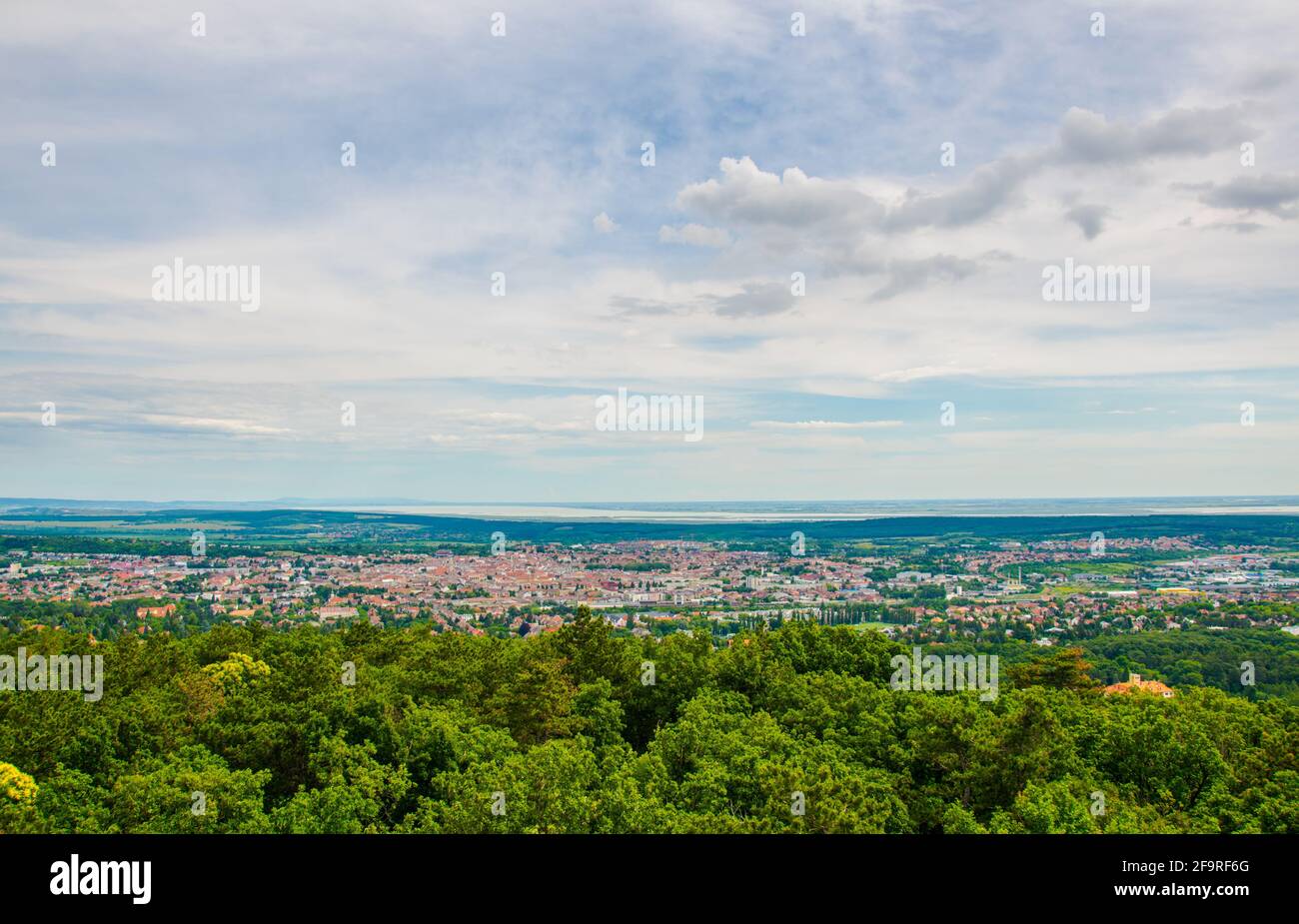 Aerial view of the hungarian city Sopron in close proximity of the ...