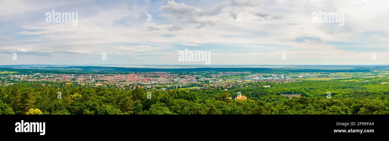 Aerial view of the hungarian city Sopron in close proximity of the ...