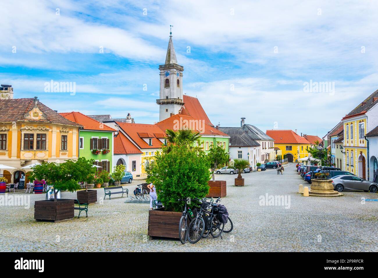 View of the Austrian city Rust famous for ist wine and nesting storks ...