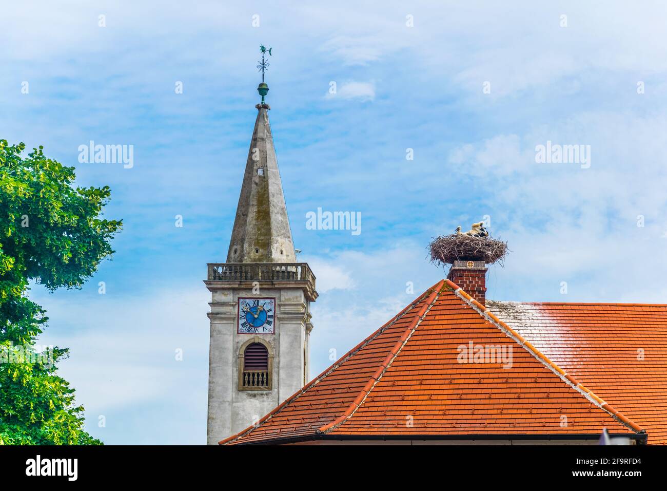 Rooftops and church tower in the austrian city rust Stock Photo - Alamy