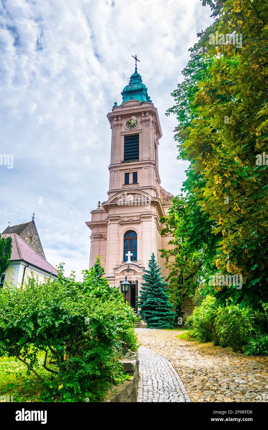 View of a church tower in the austrian city rust Stock Photo - Alamy