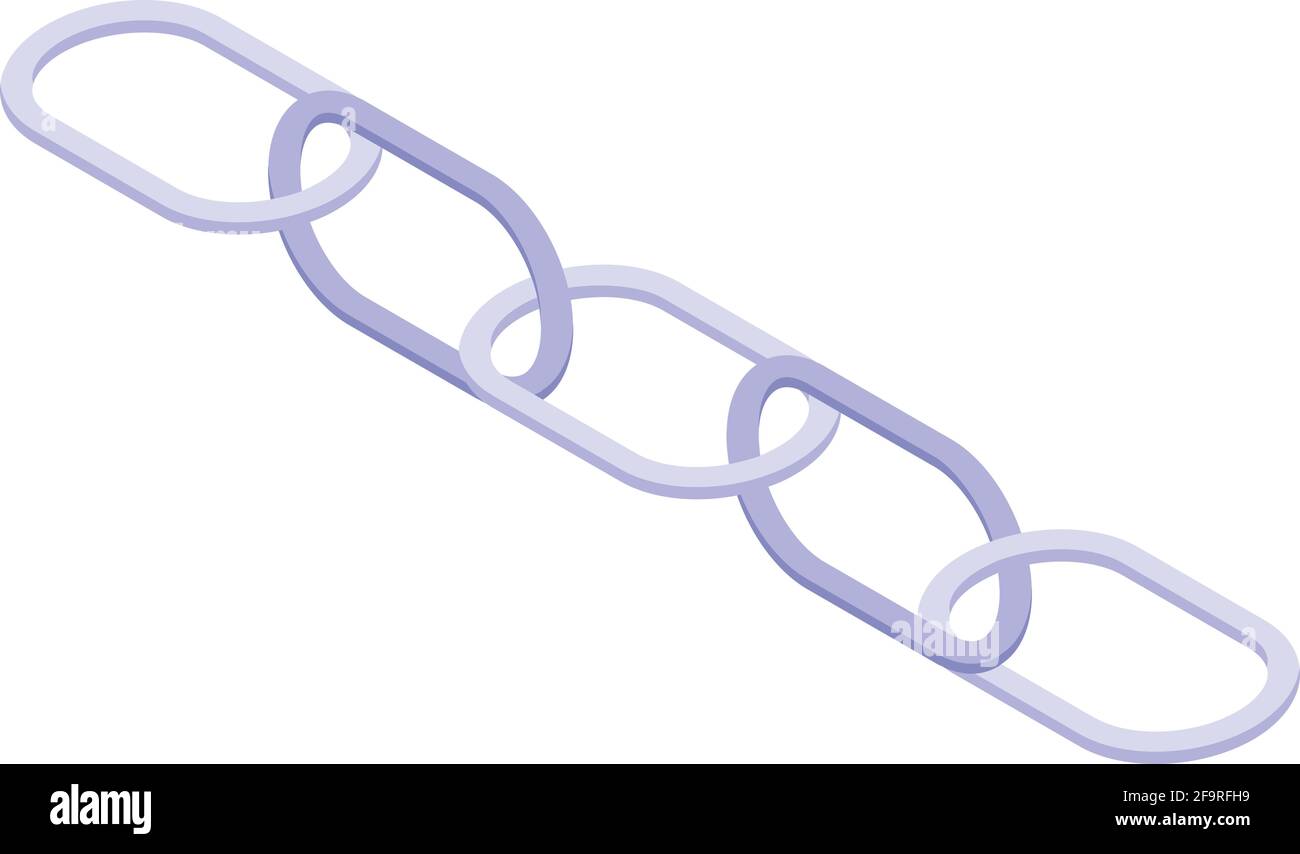 Lock chain link icon. Isometric of Lock chain link vector icon for web ...