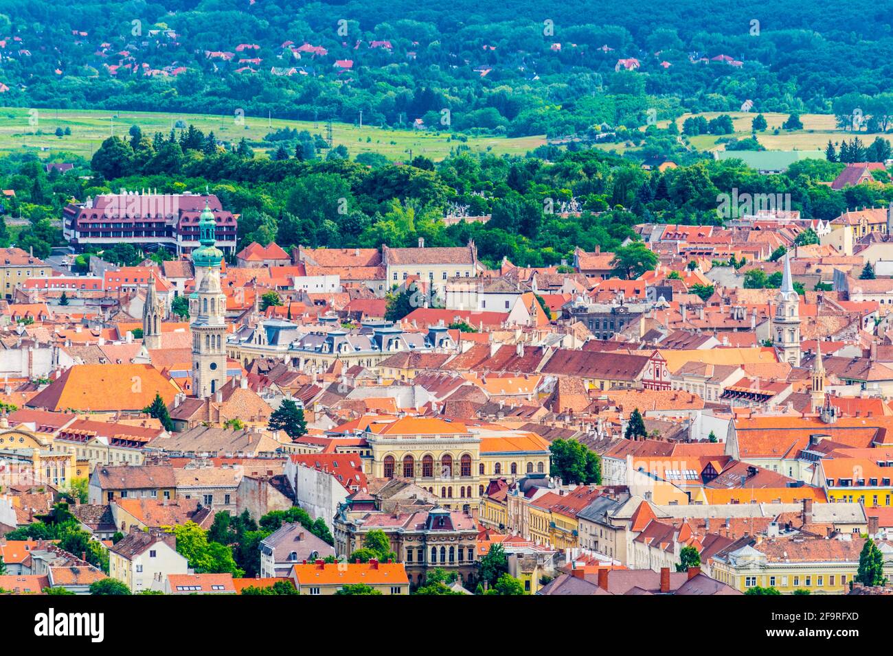 Aerial view of the hungarian city Sopron in close proximity of the ...
