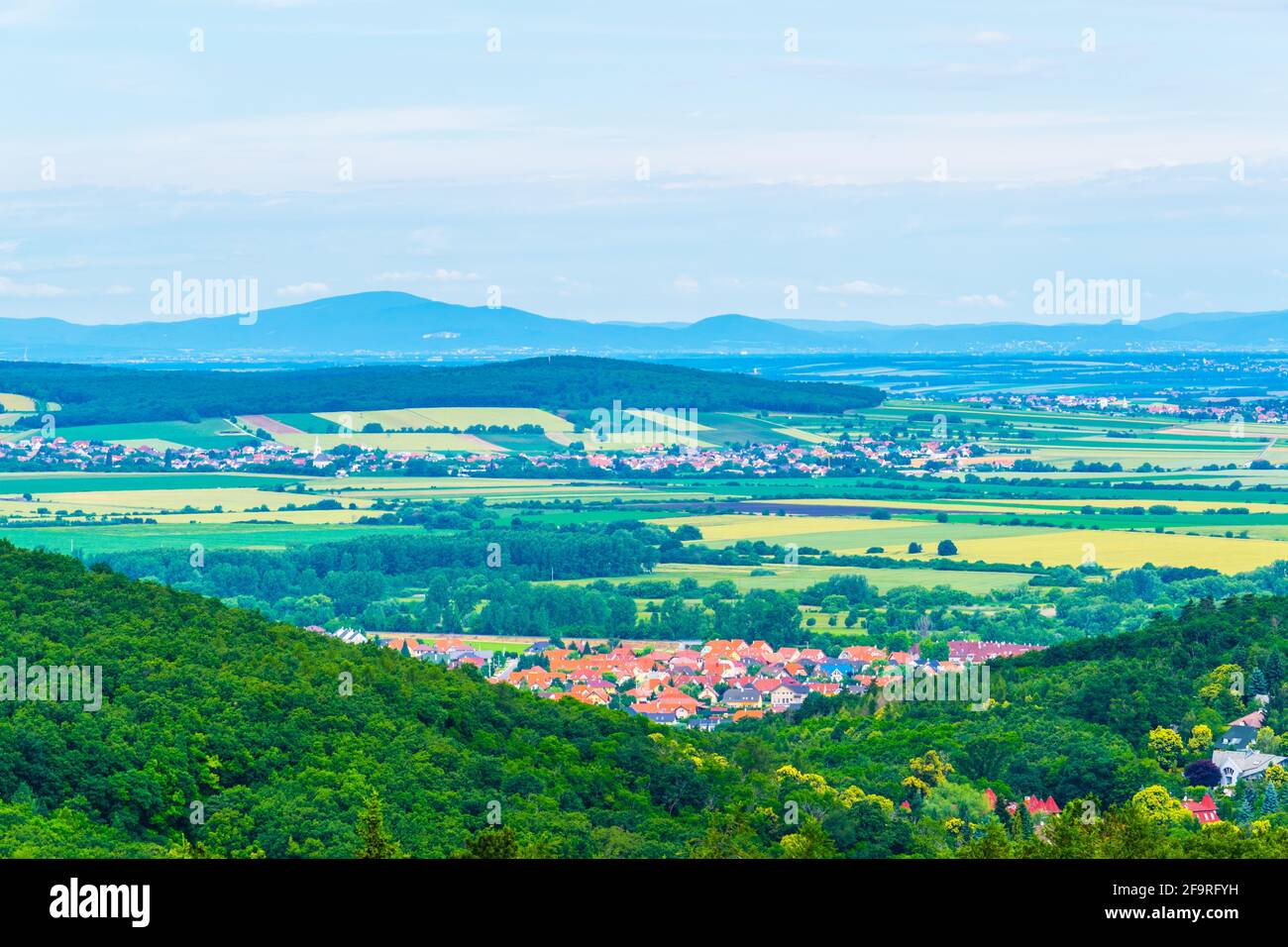 Aerial view of the hungarian city Sopron in close proximity of the ...