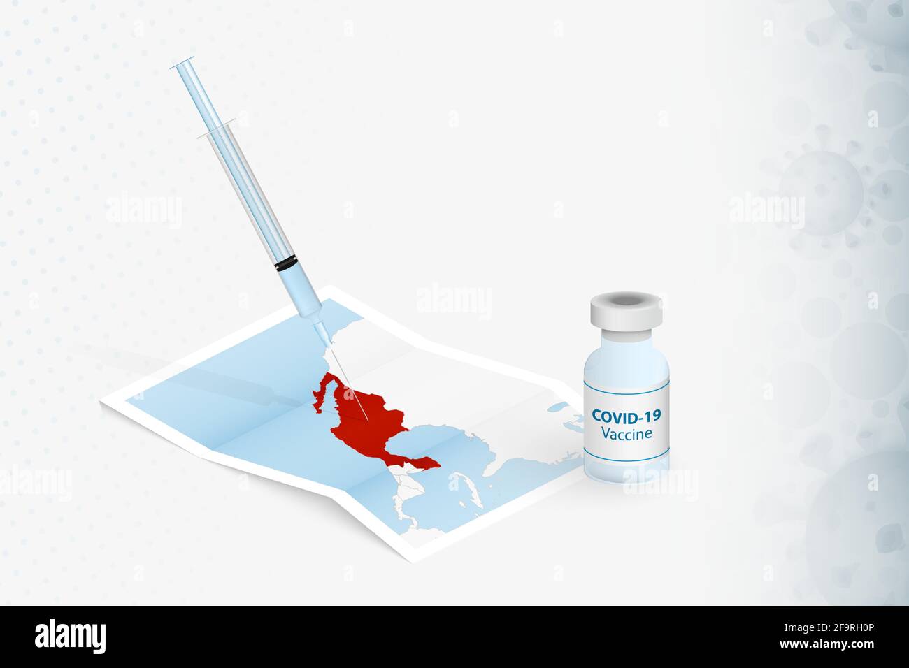 Mexico Vaccination, Injection with COVID-19 vaccine in Map of Mexico ...