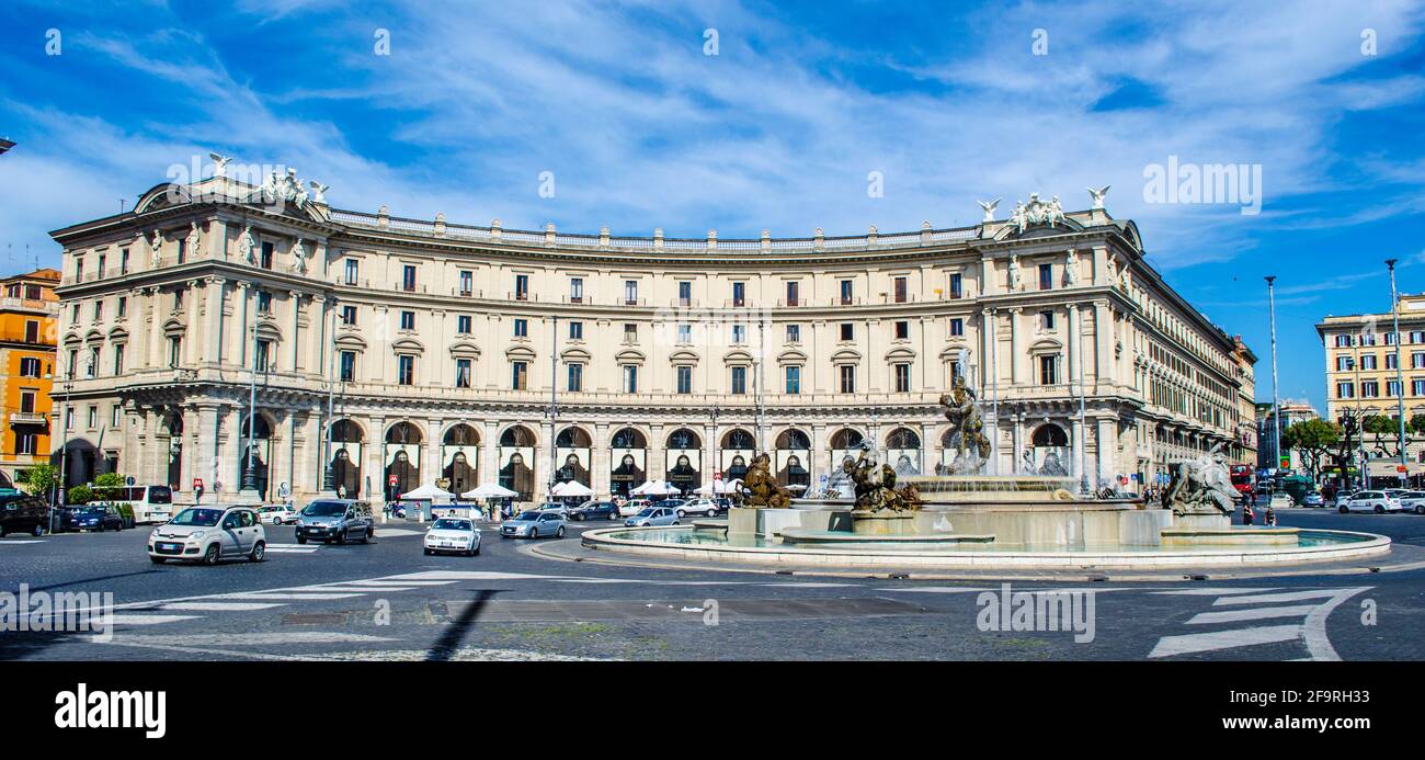 view over piazza della repubblica in italian capital rome Stock Photo ...
