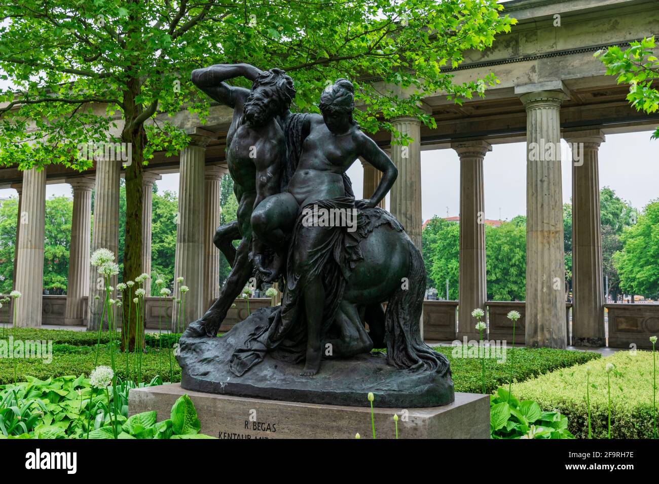 13 May 2019 Berlin, Germany - Centaur and Nymph, 1881 – 1886, bronze in the Colonnade Park of ...