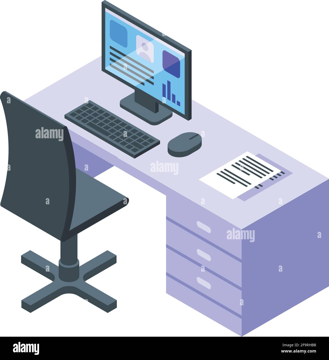 Office work icon. Isometric of Office work vector icon for web design ...