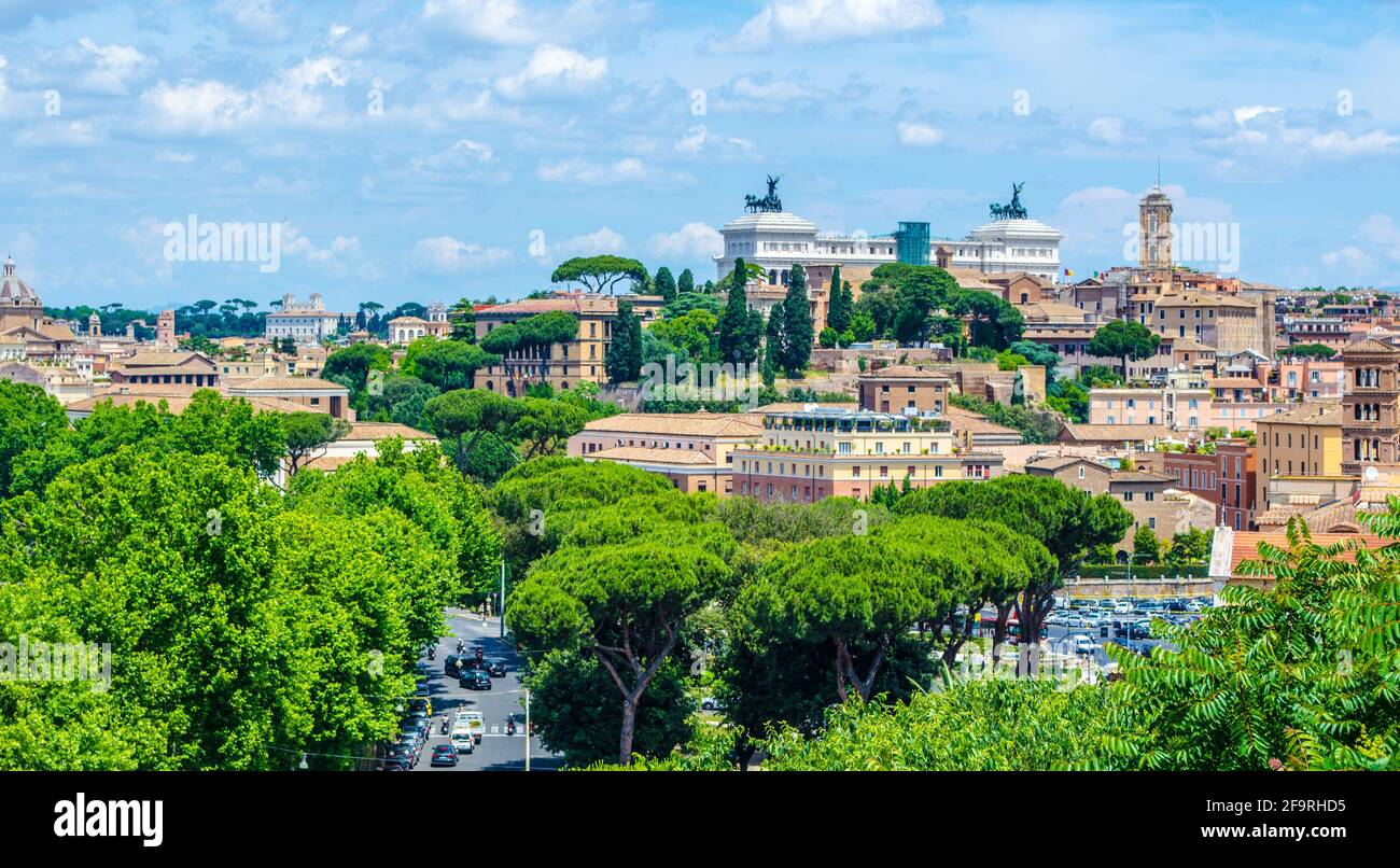 aerial view of rome from the top of aventine hill in rome, which offers ...